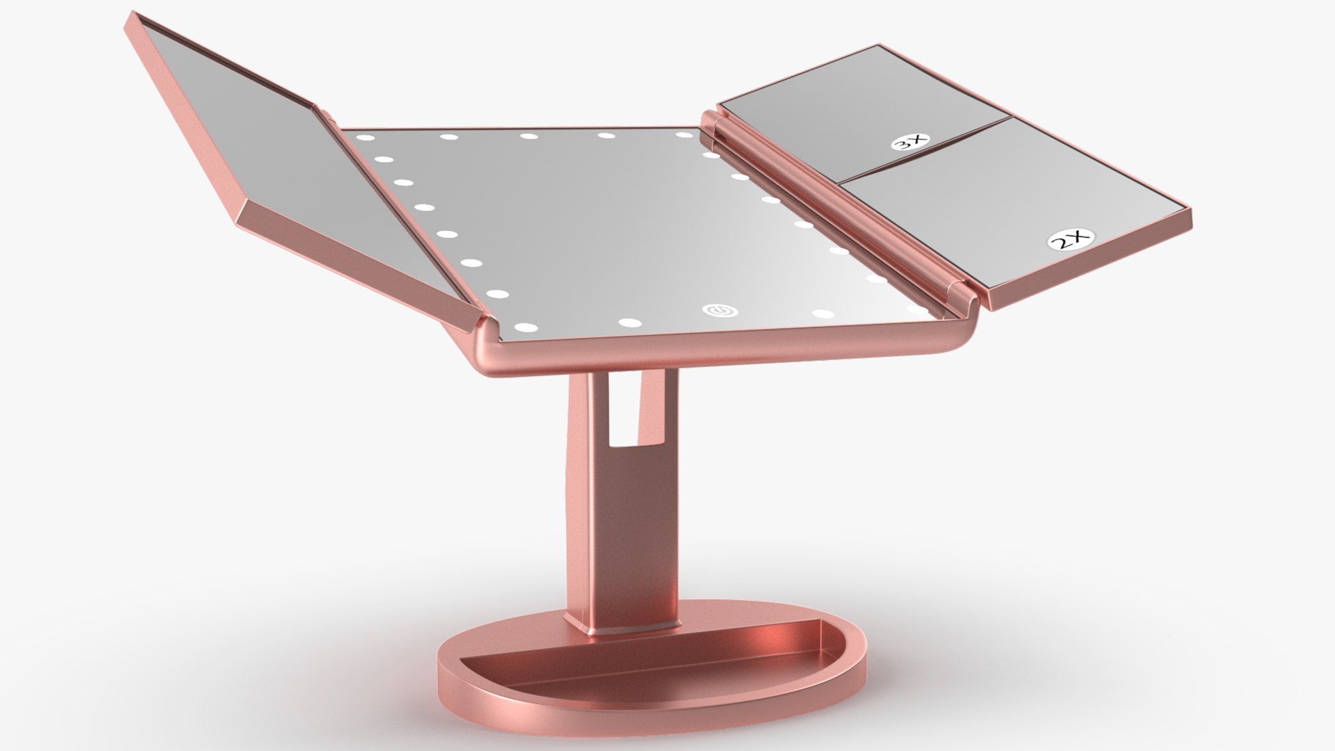 3D Countertop Cosmetic Mirror Tri-Fold Model - TurboSquid 2005582