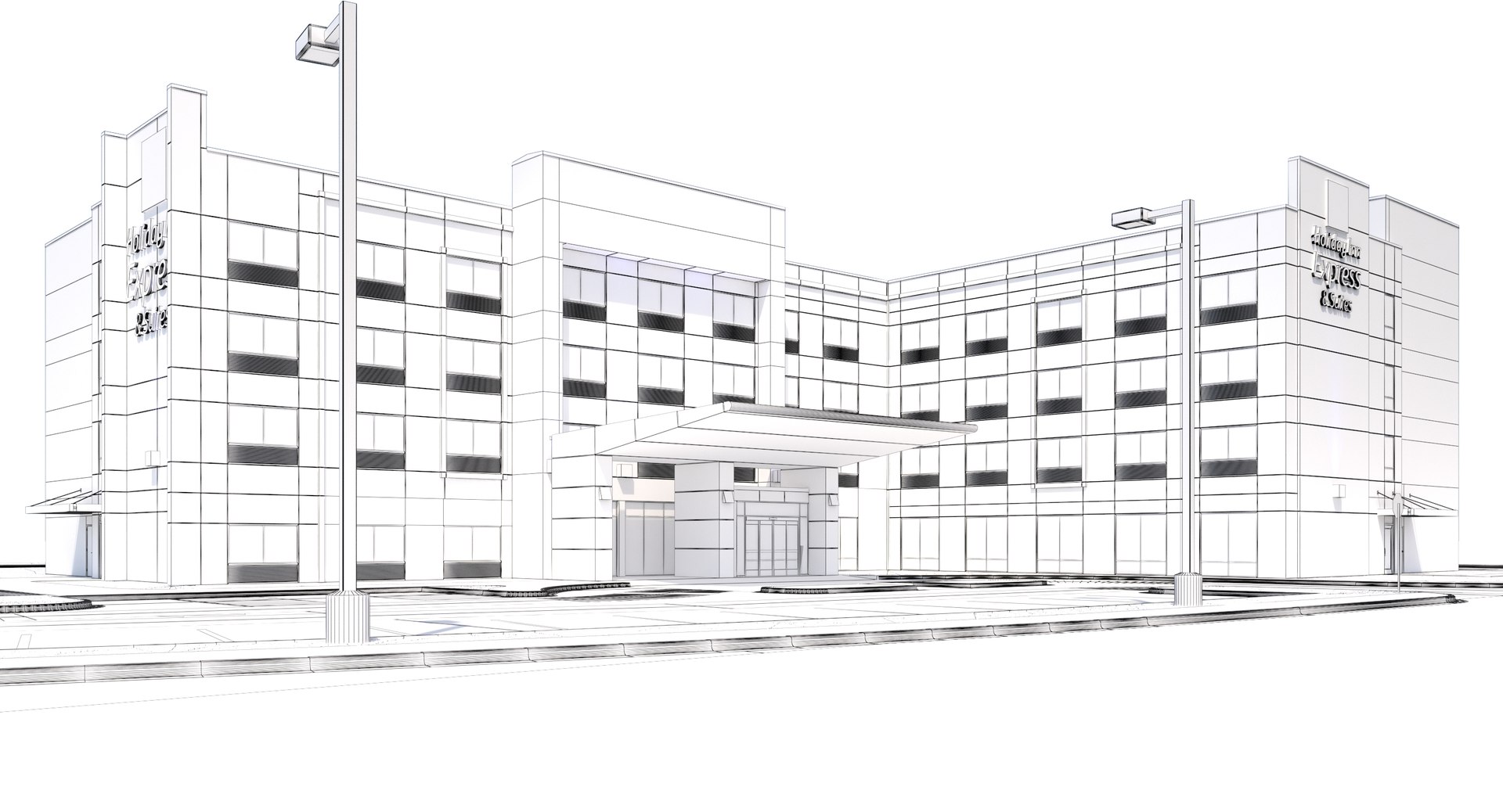 Holiday Inn Hotel Site 3D Model - TurboSquid 1286938