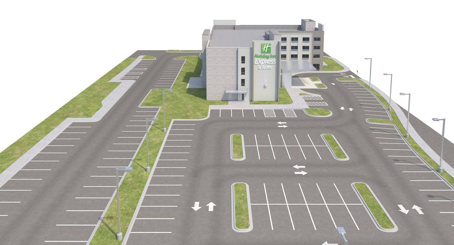 Holiday Inn Hotel Site 3D Model - TurboSquid 1286938