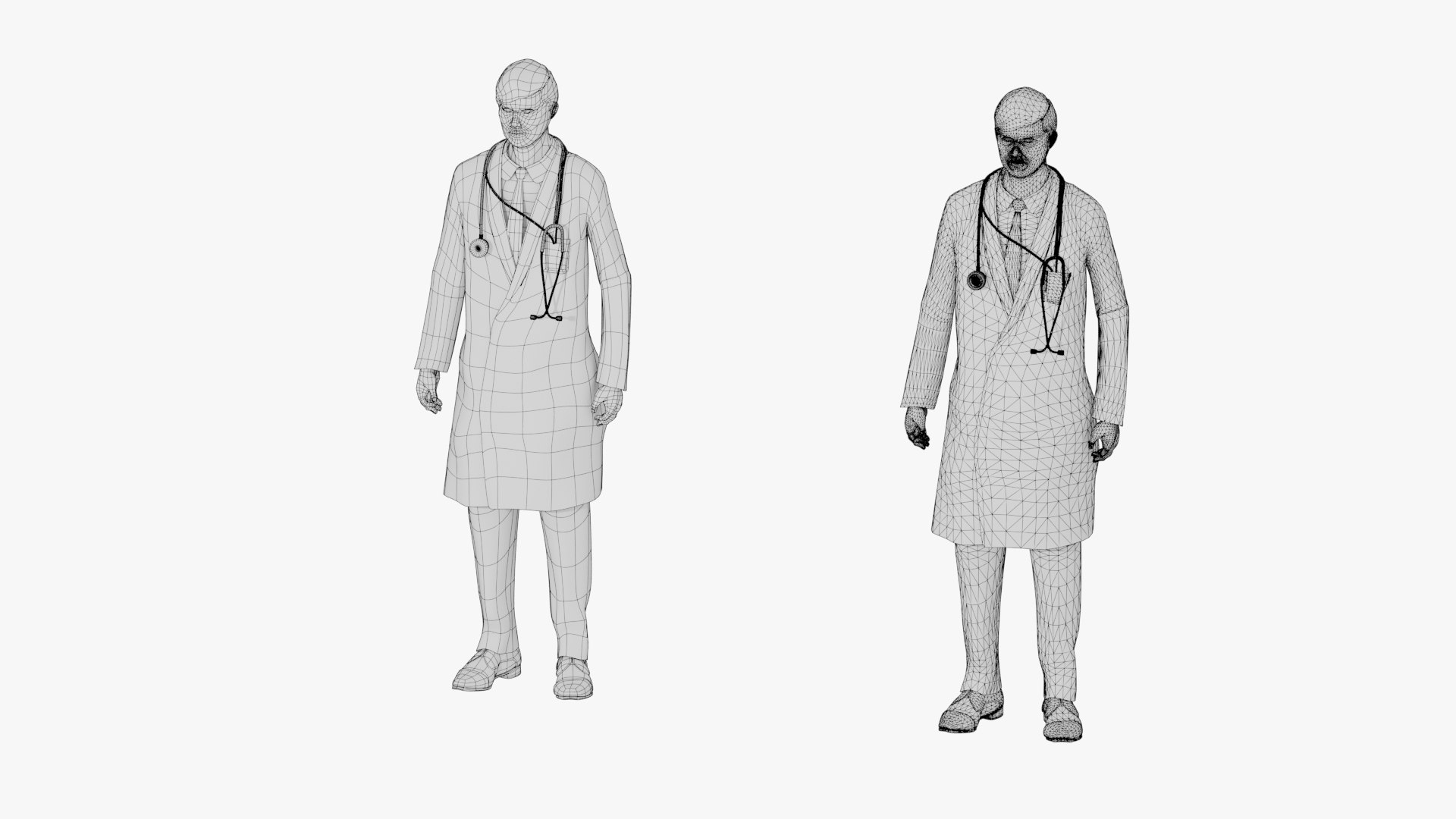 3d model doctor 02 man woman