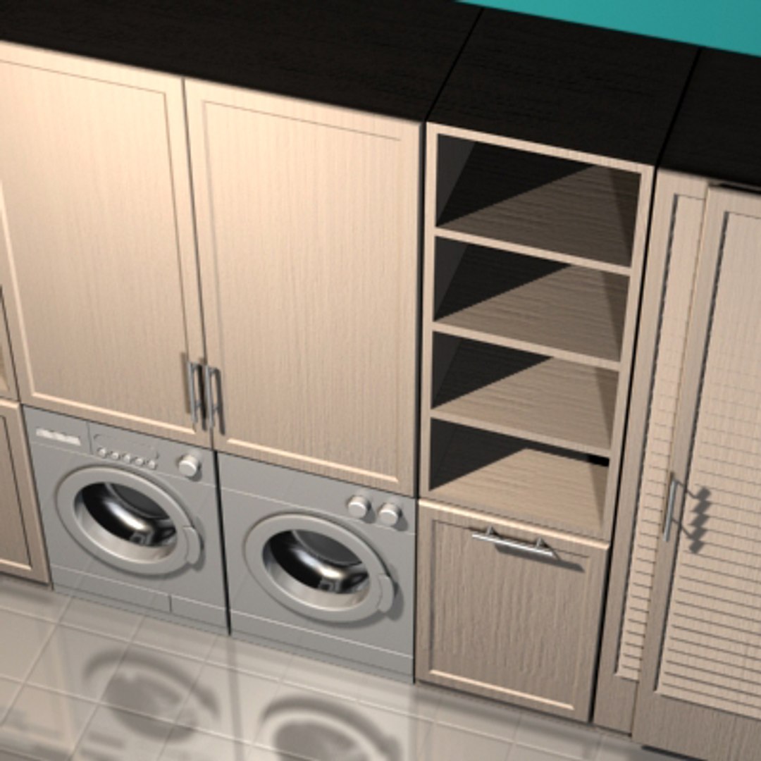 Modern Laundry Room 3d Model