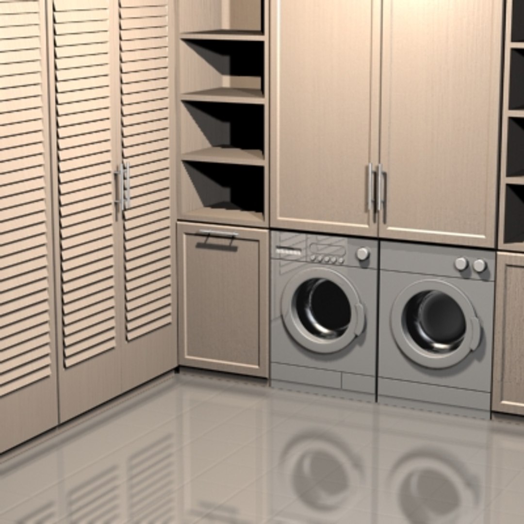 Modern Laundry Room 3d Model