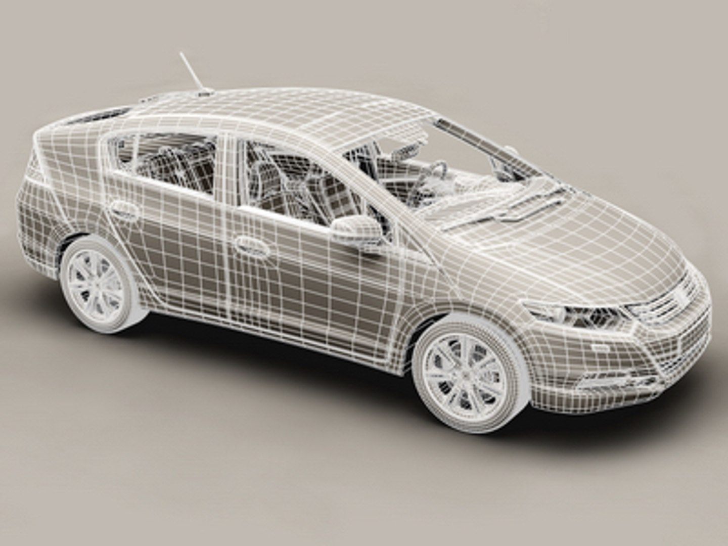 Honda Insight 2010 Car 3d Model