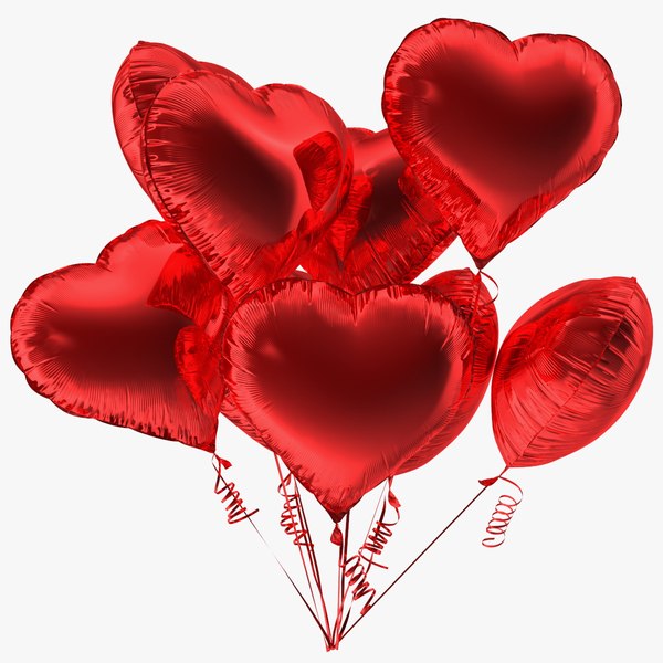3D Heart Shaped Red Balloon Bouquet - TurboSquid 1815517