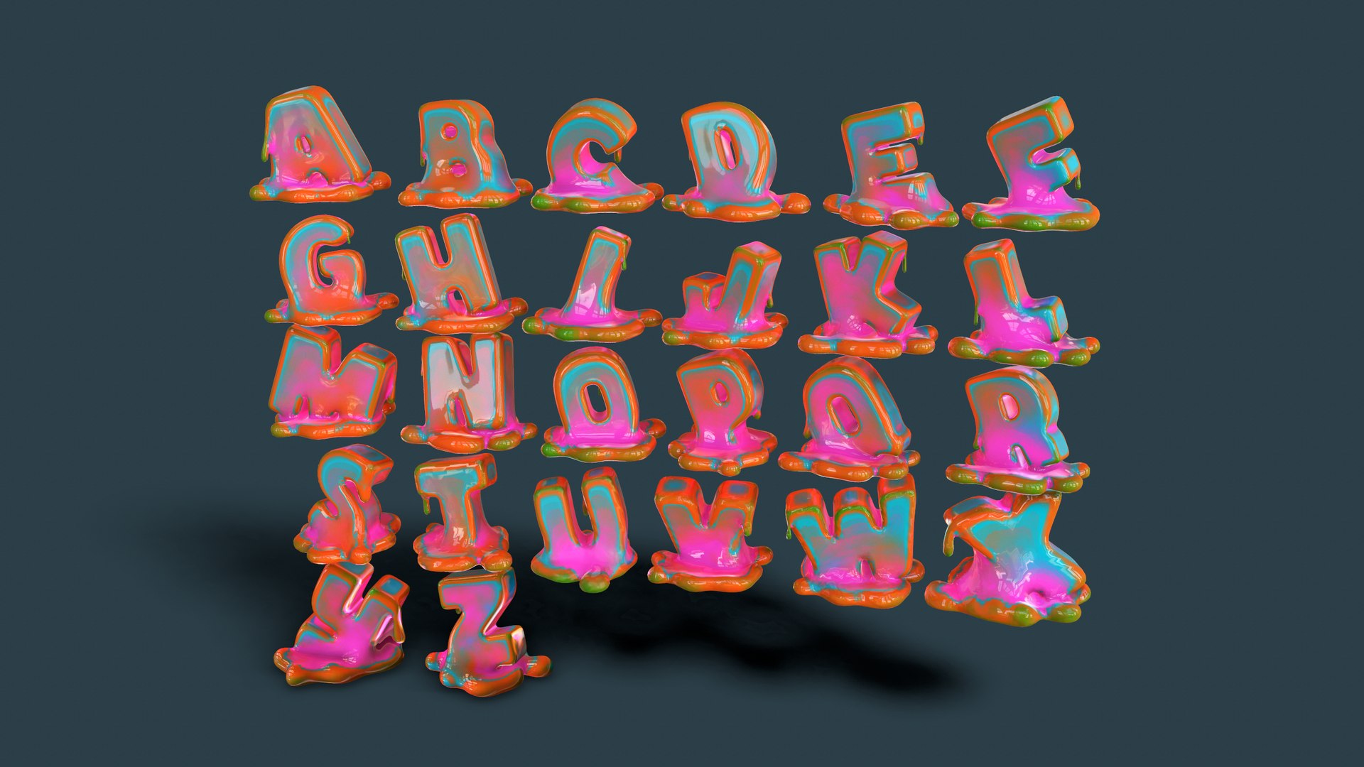 3D Model Melted Letters - TurboSquid 1983517