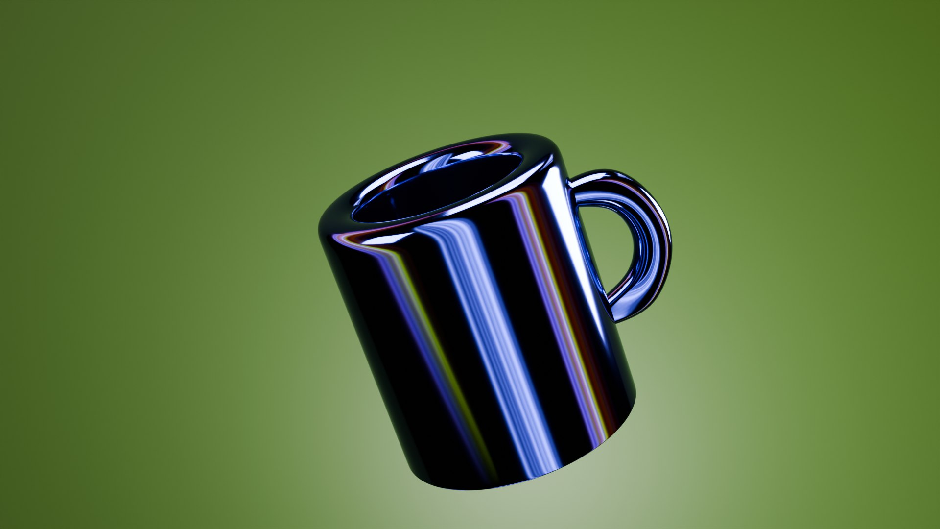 Animated Chrome Mug Shader - Low Poly PBR Blender GLTF FBX OBJ 3D Model ...