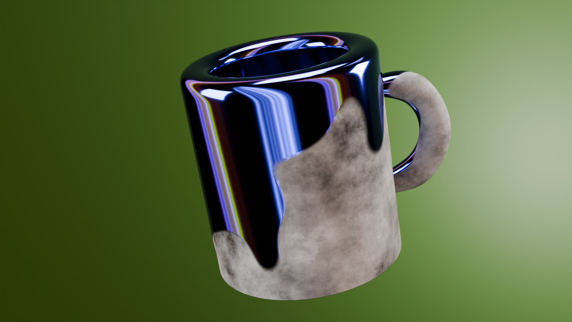 Animated Chrome Mug Shader - Low Poly PBR Blender GLTF FBX OBJ 3D Model ...