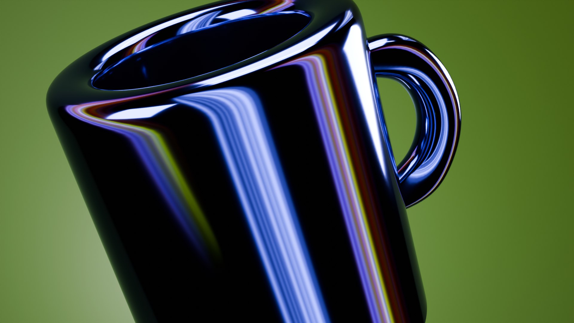 Animated Chrome Mug Shader - Low Poly PBR Blender GLTF FBX OBJ 3D Model ...