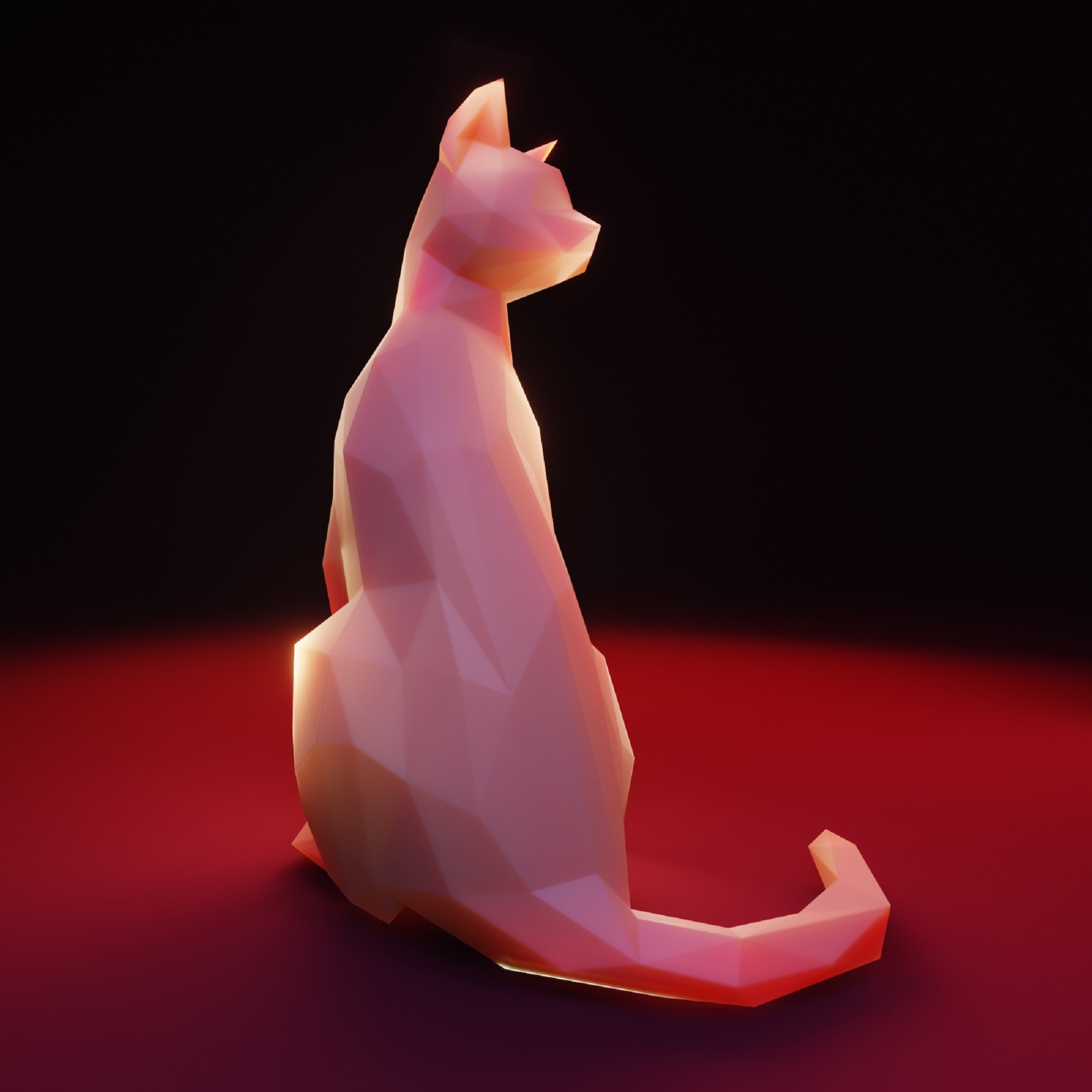 Free Cat Sitting Low Poly 3D model - TurboSquid 1936871