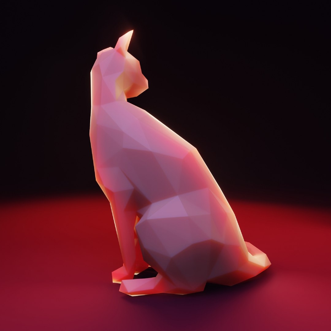 Free Cat Sitting Low Poly 3D Model - TurboSquid 1936871