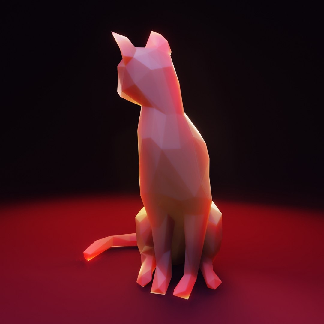 Free Cat Sitting Low Poly 3D Model - TurboSquid 1936871