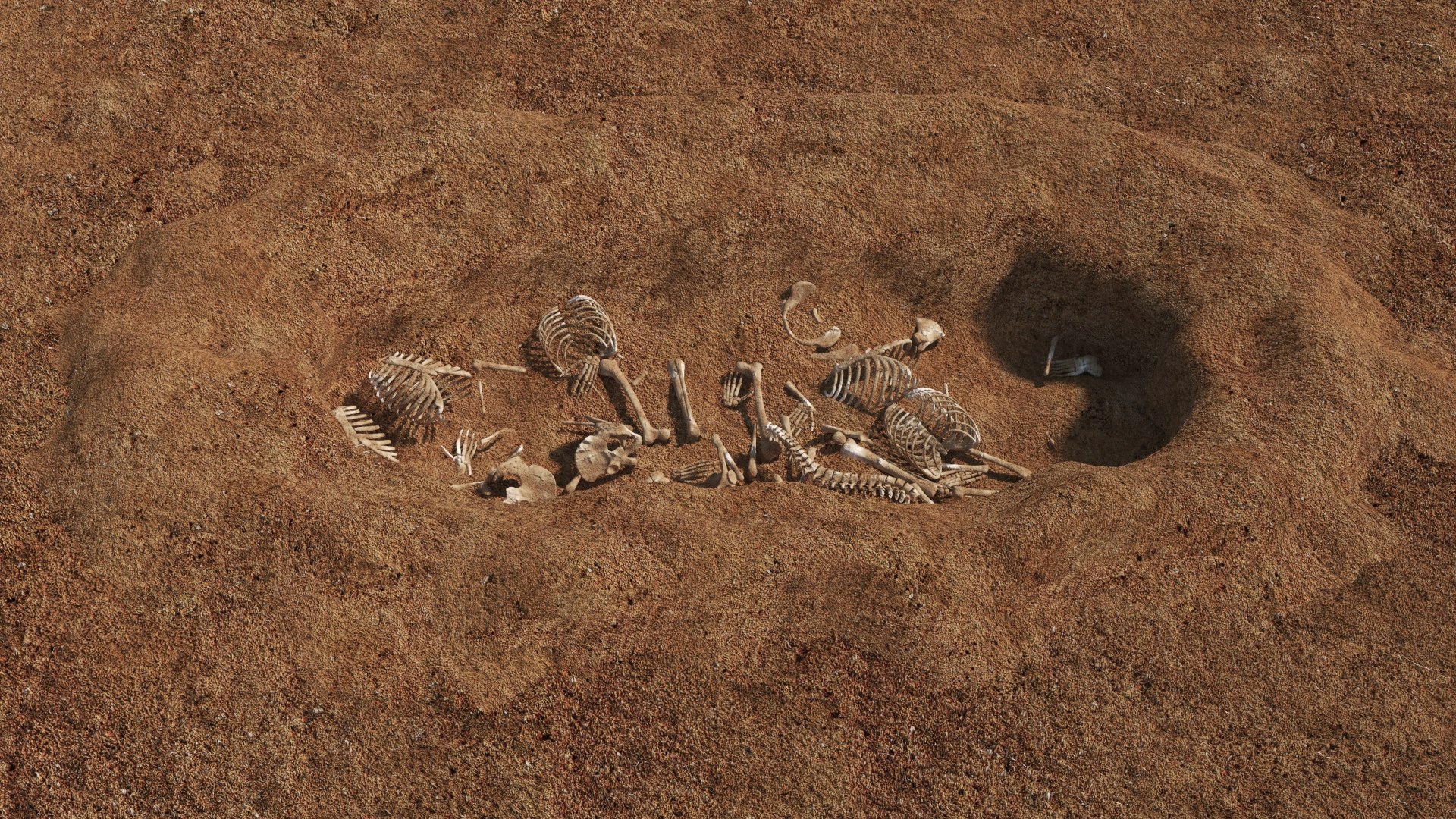 3D Grave Full Of Human Bones Skeletons Model - TurboSquid 2080624