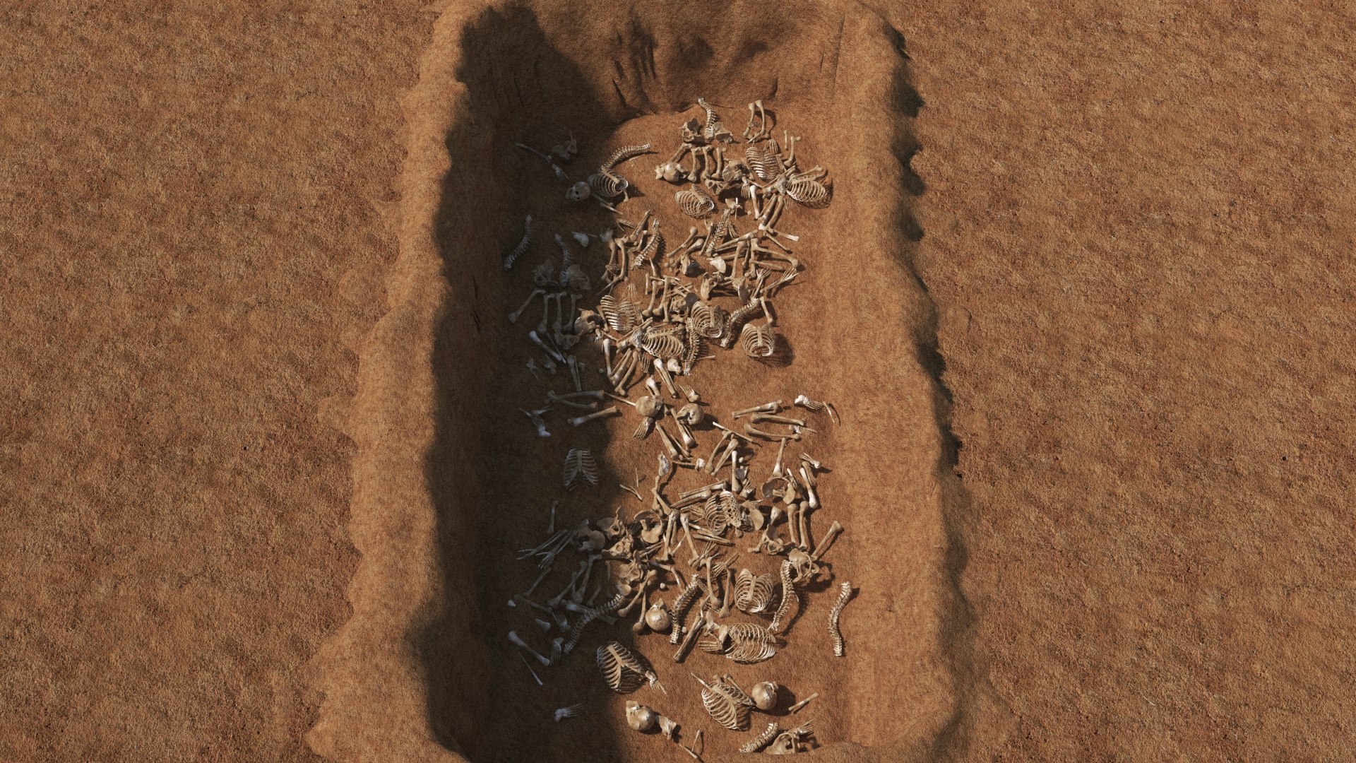 3D Grave Full Of Human Bones Skeletons Model - TurboSquid 2080624