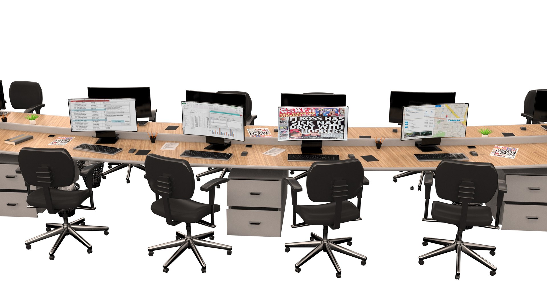 Office Work Desk Collections 3D model - TurboSquid 1943818