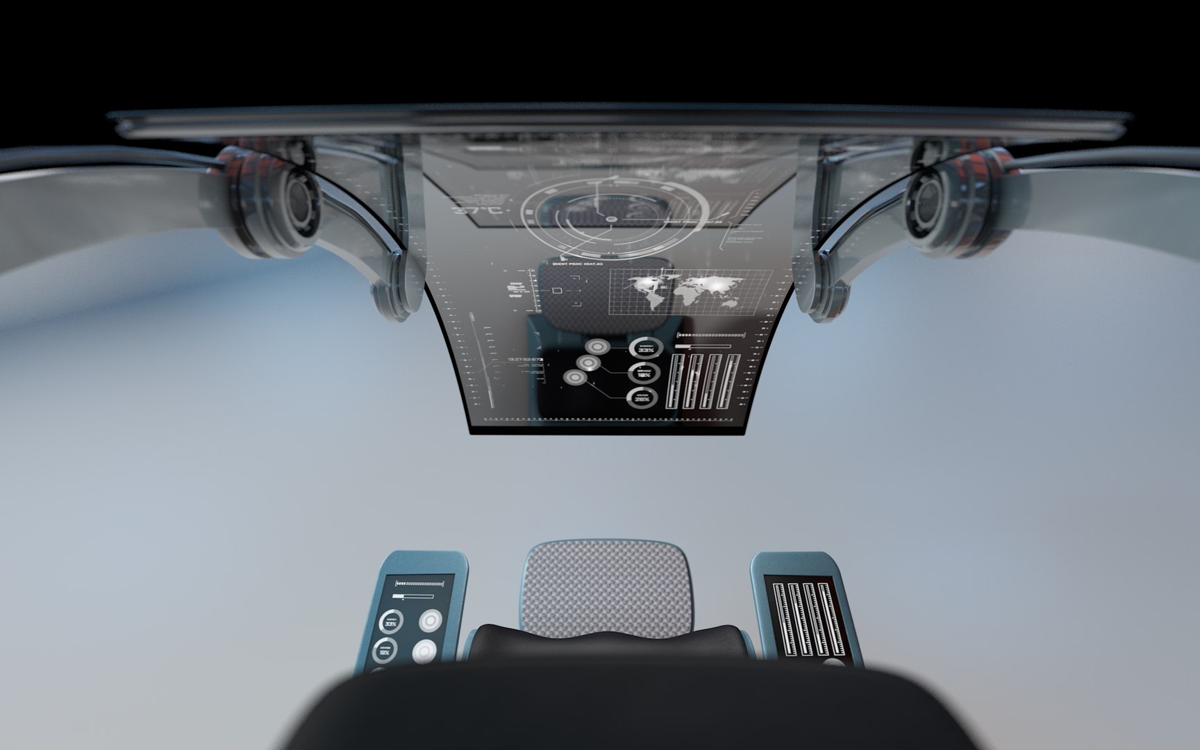 Star Ship Cockpit 3d Model