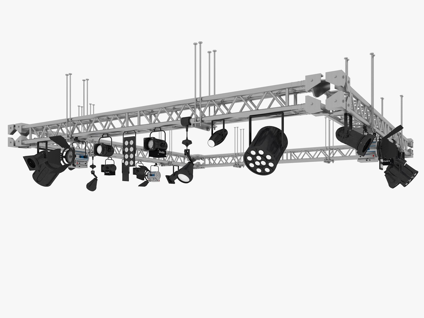 3D Light Truss 4 Model - TurboSquid 2085113