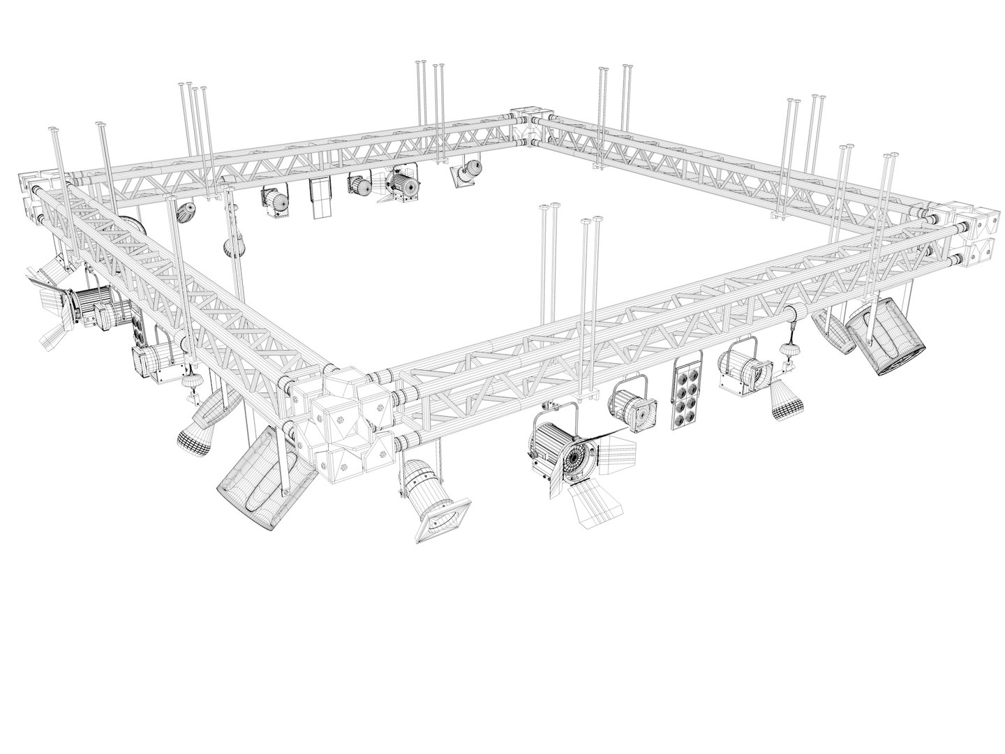 3D Light Truss 4 Model - TurboSquid 2085113