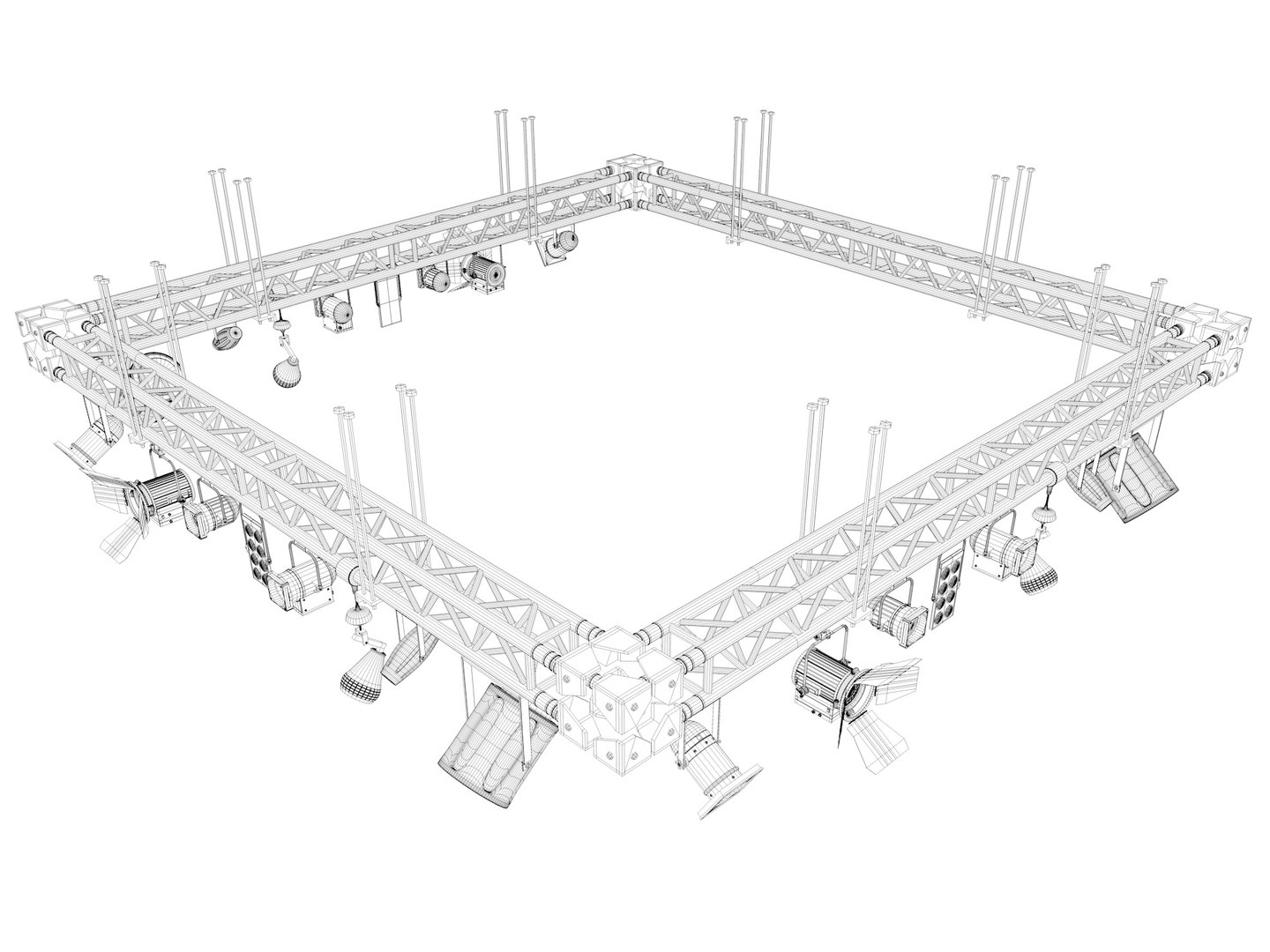 3D Light Truss 4 Model - TurboSquid 2085113