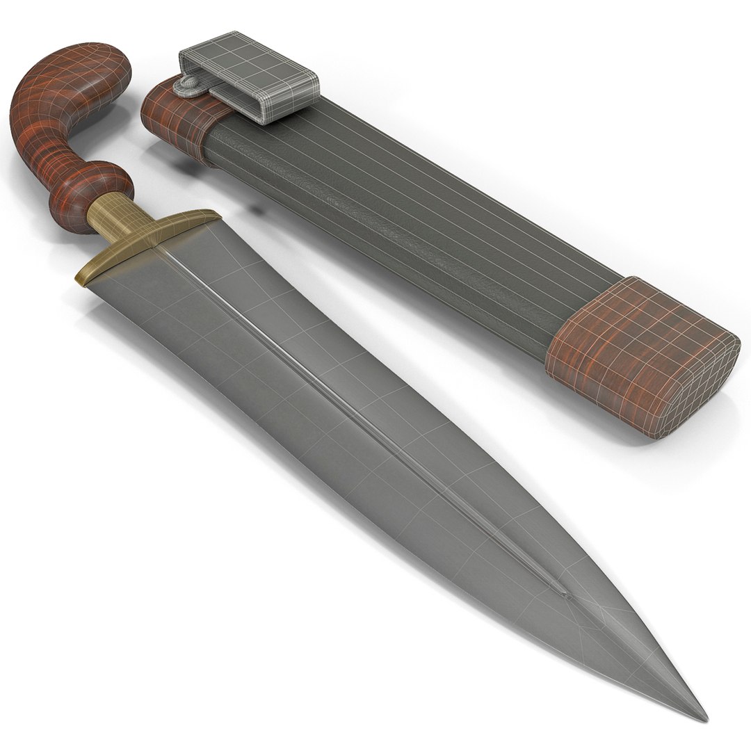 tausug dagger set 3d model