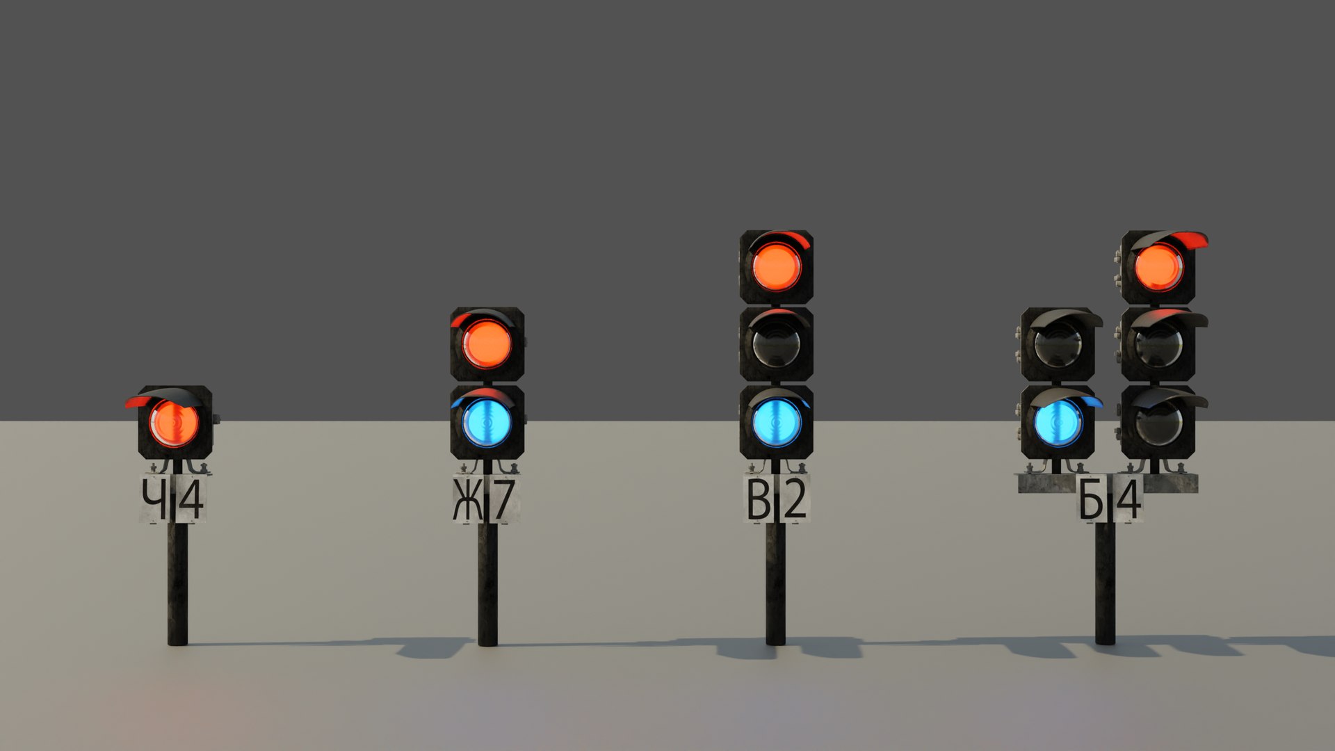 3D Modular Railroad Traffic Lights - TurboSquid 1802991