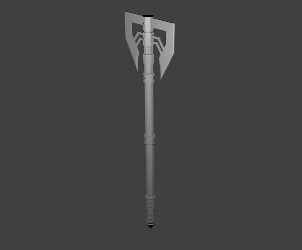 fantasy dwarf axe 3d obj