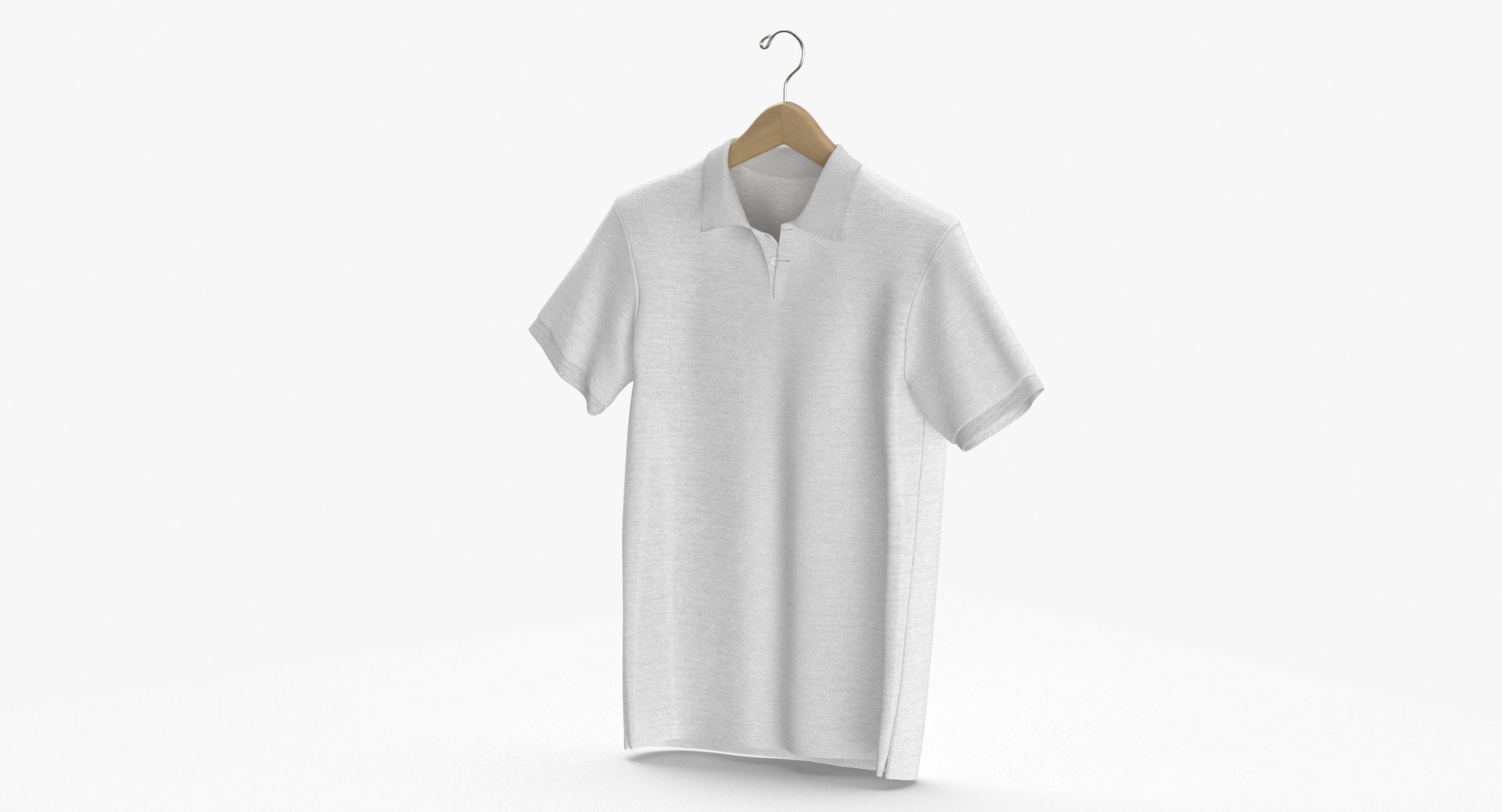 Polo Male Shirt Hanging Unbuttoned White And Branded Heather 3D Model ...