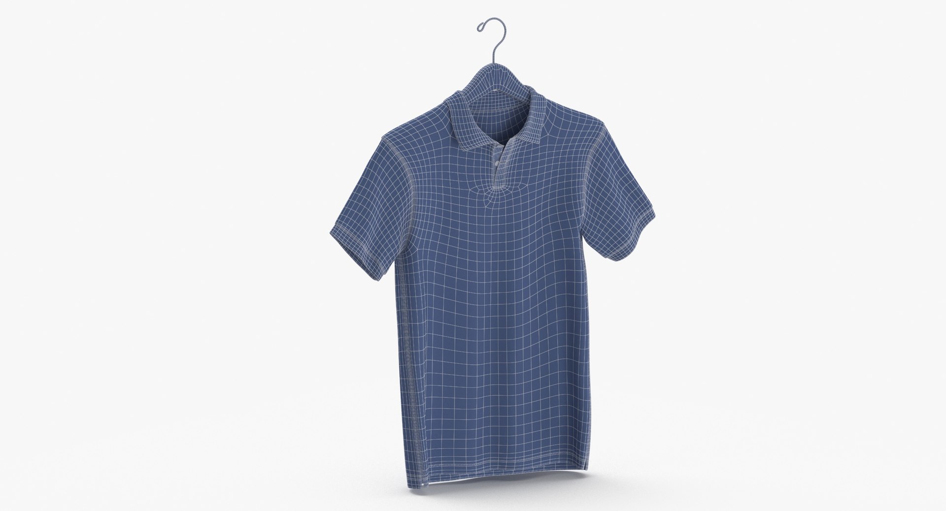 Polo Male Shirt Hanging Unbuttoned White And Branded Heather 3D Model ...