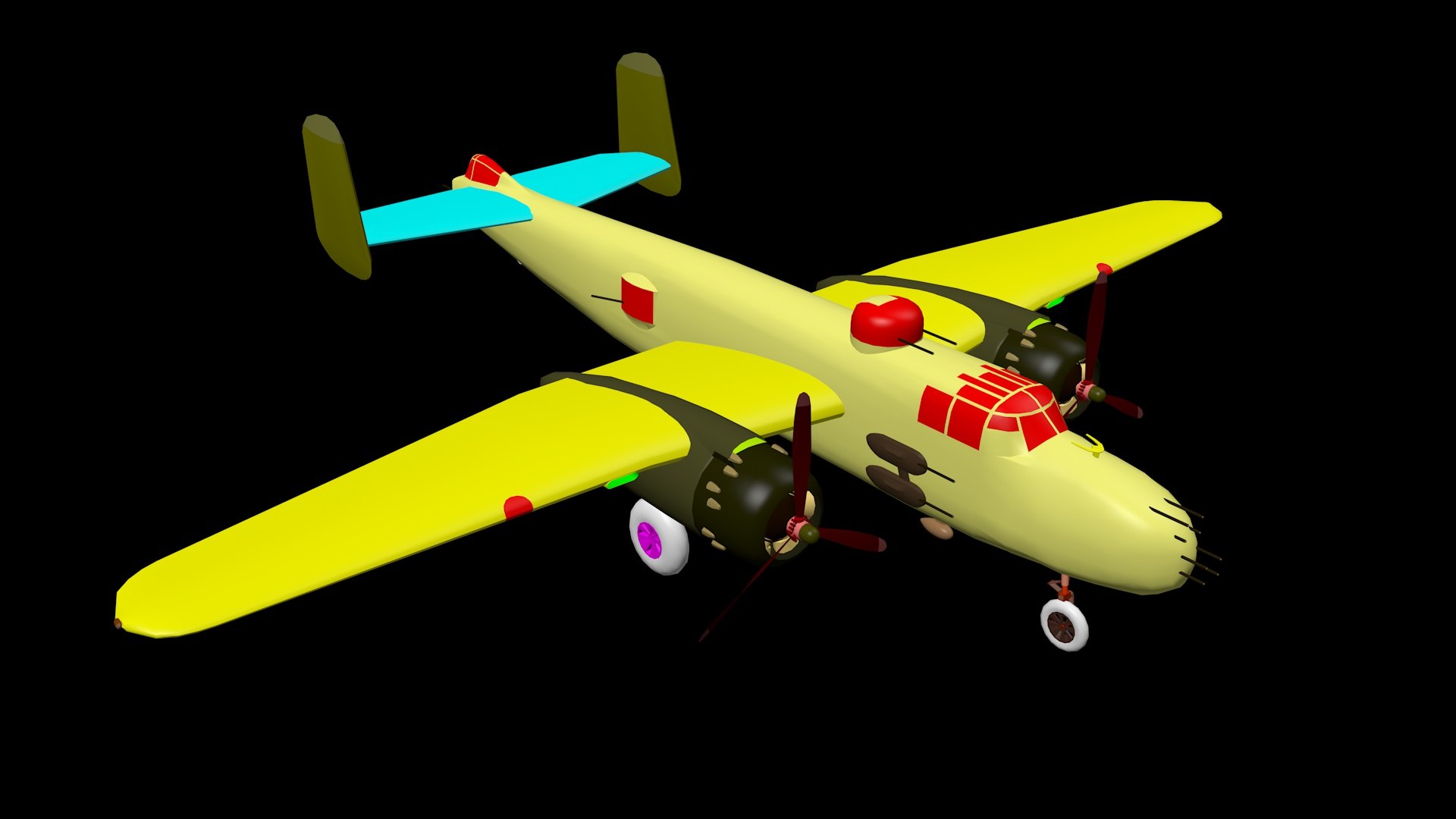 B25-J FIGHT Aircraft 3D Model - TurboSquid 2080798