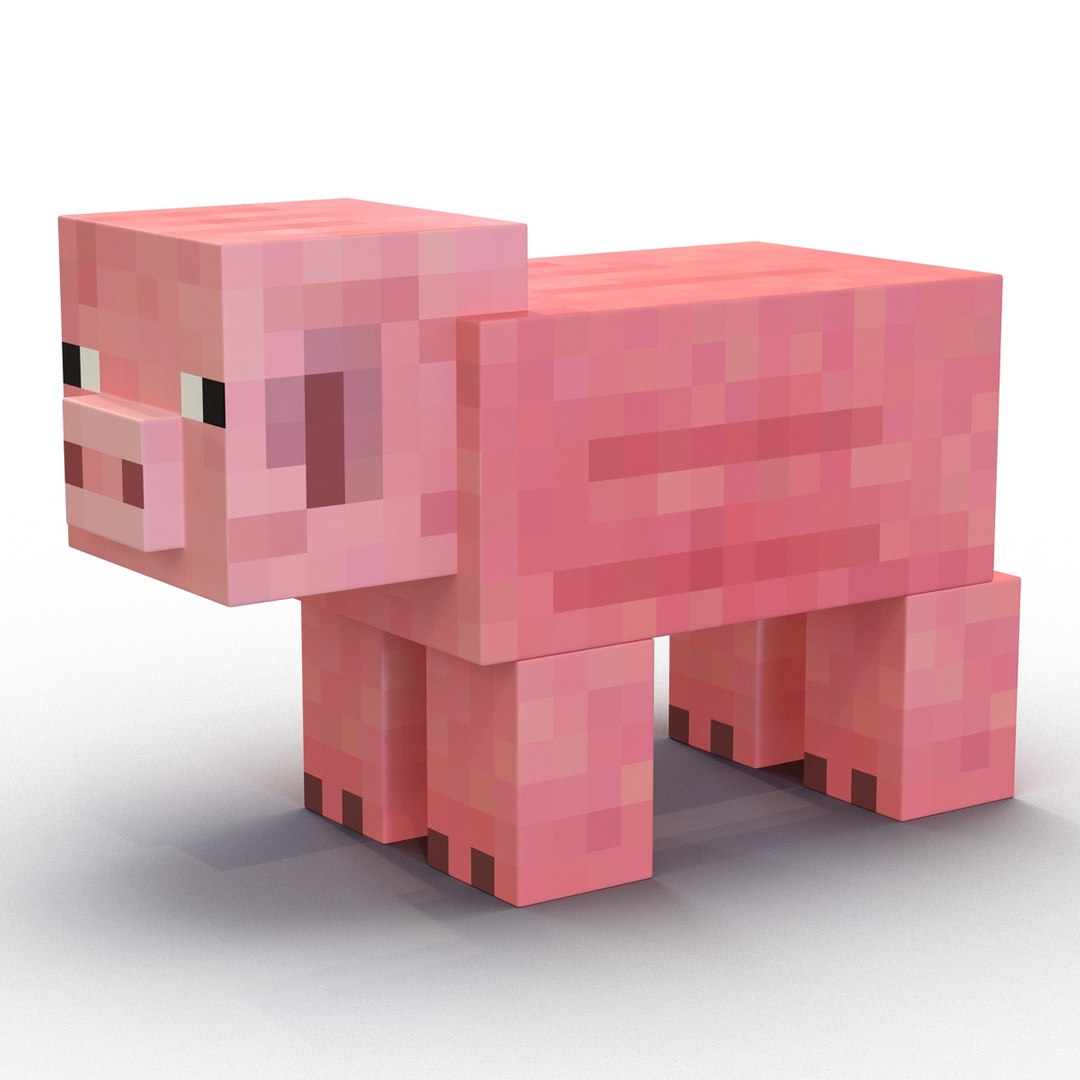 3d minecraft pig rigged
