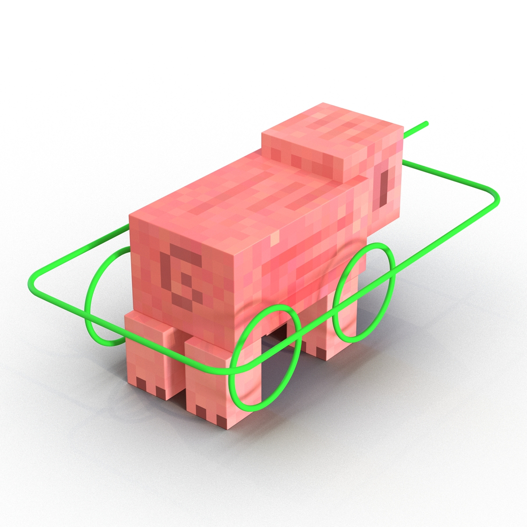 3d minecraft pig rigged