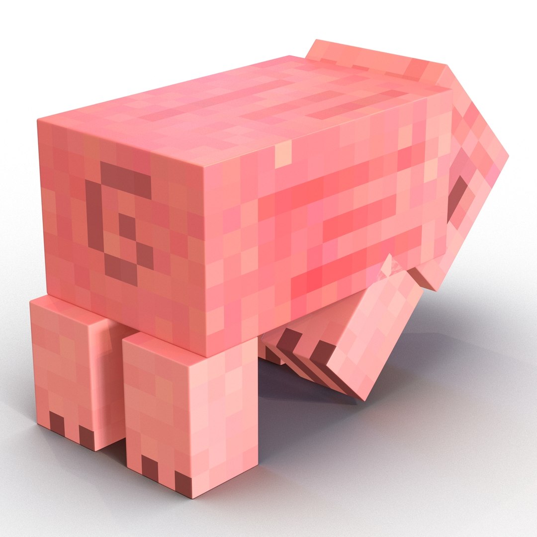 3d Minecraft Pig Rigged
