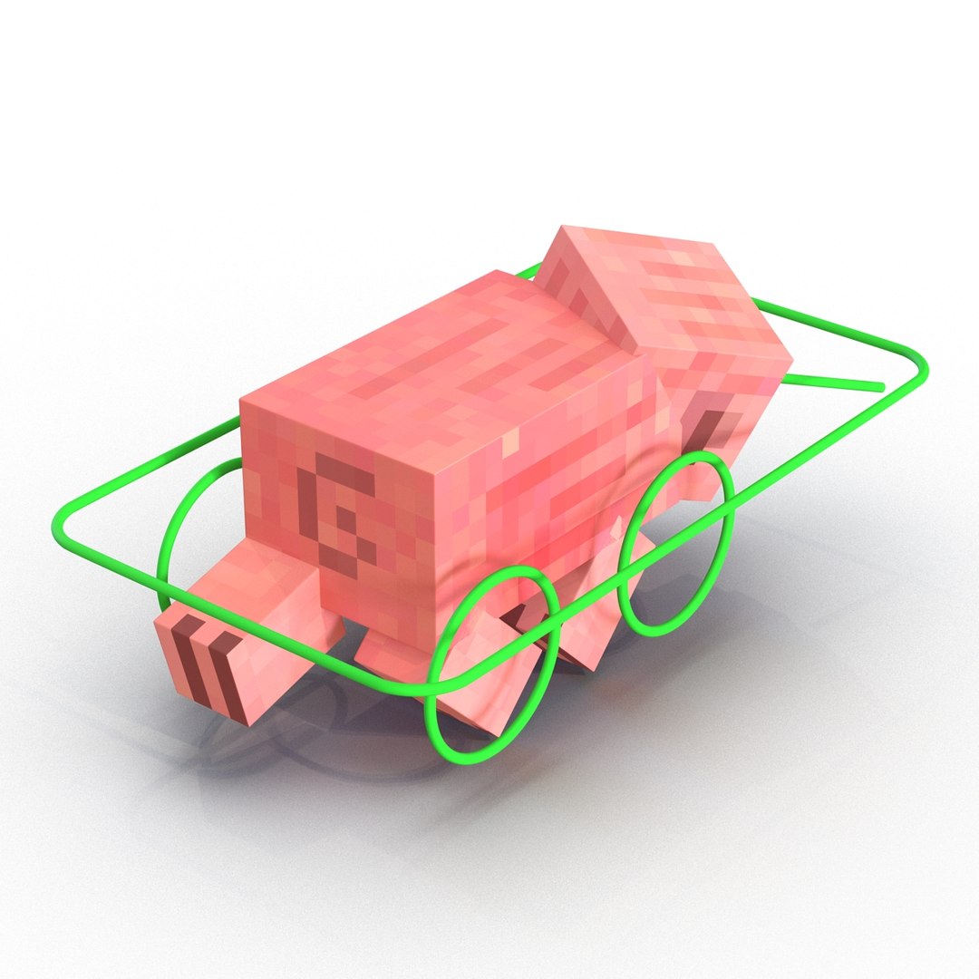 3d minecraft pig rigged