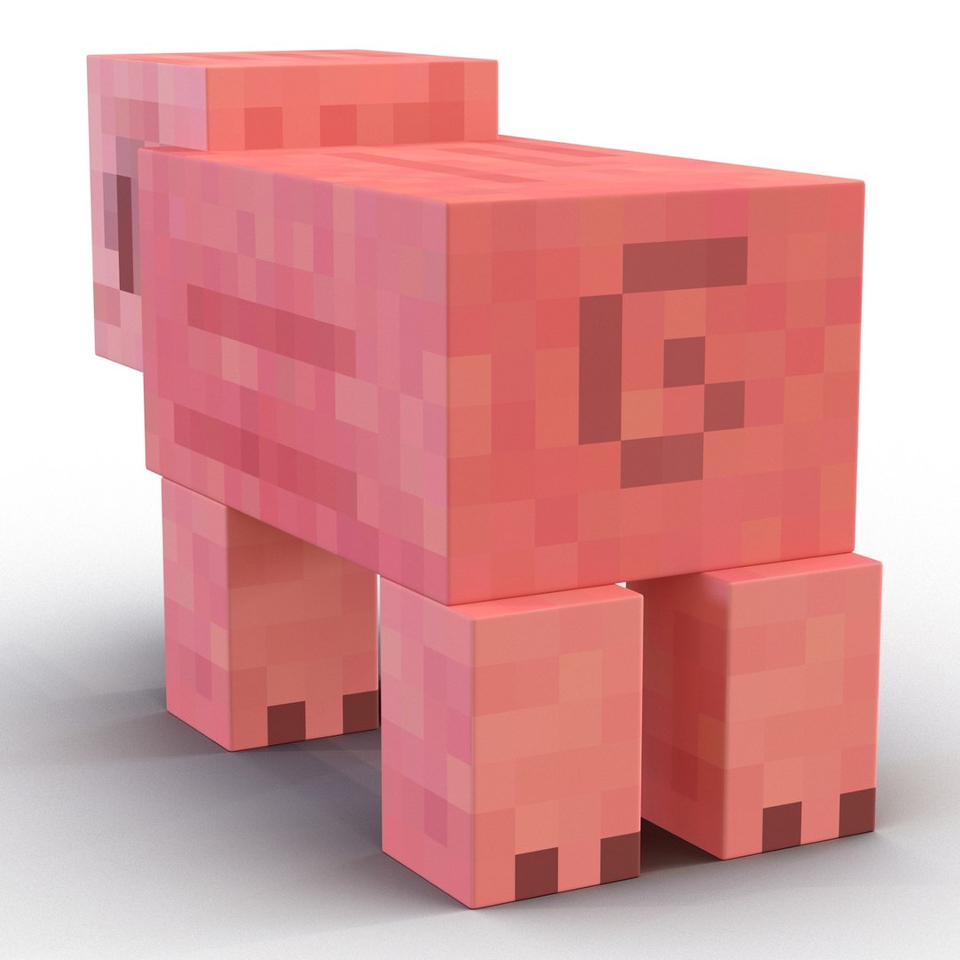 3d Minecraft Pig Rigged