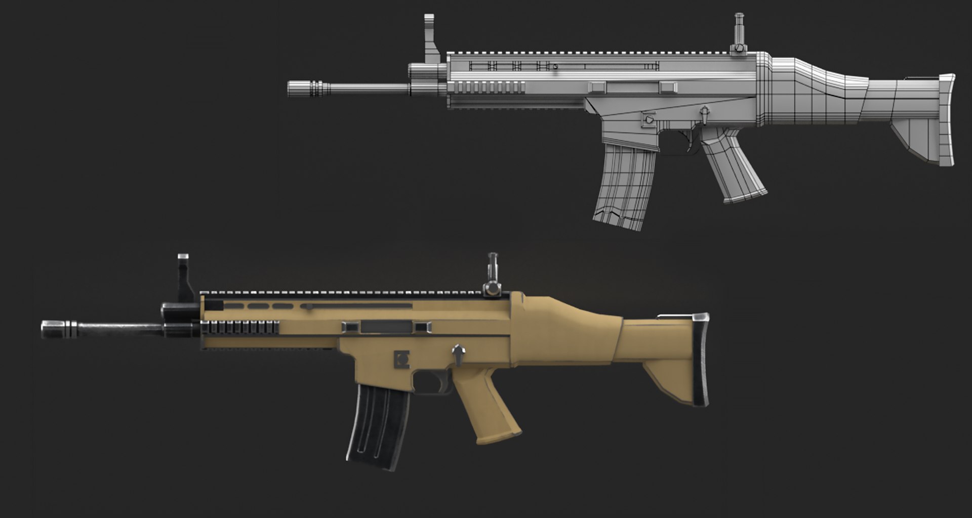 3D Fn Gun Scar - TurboSquid 1360356