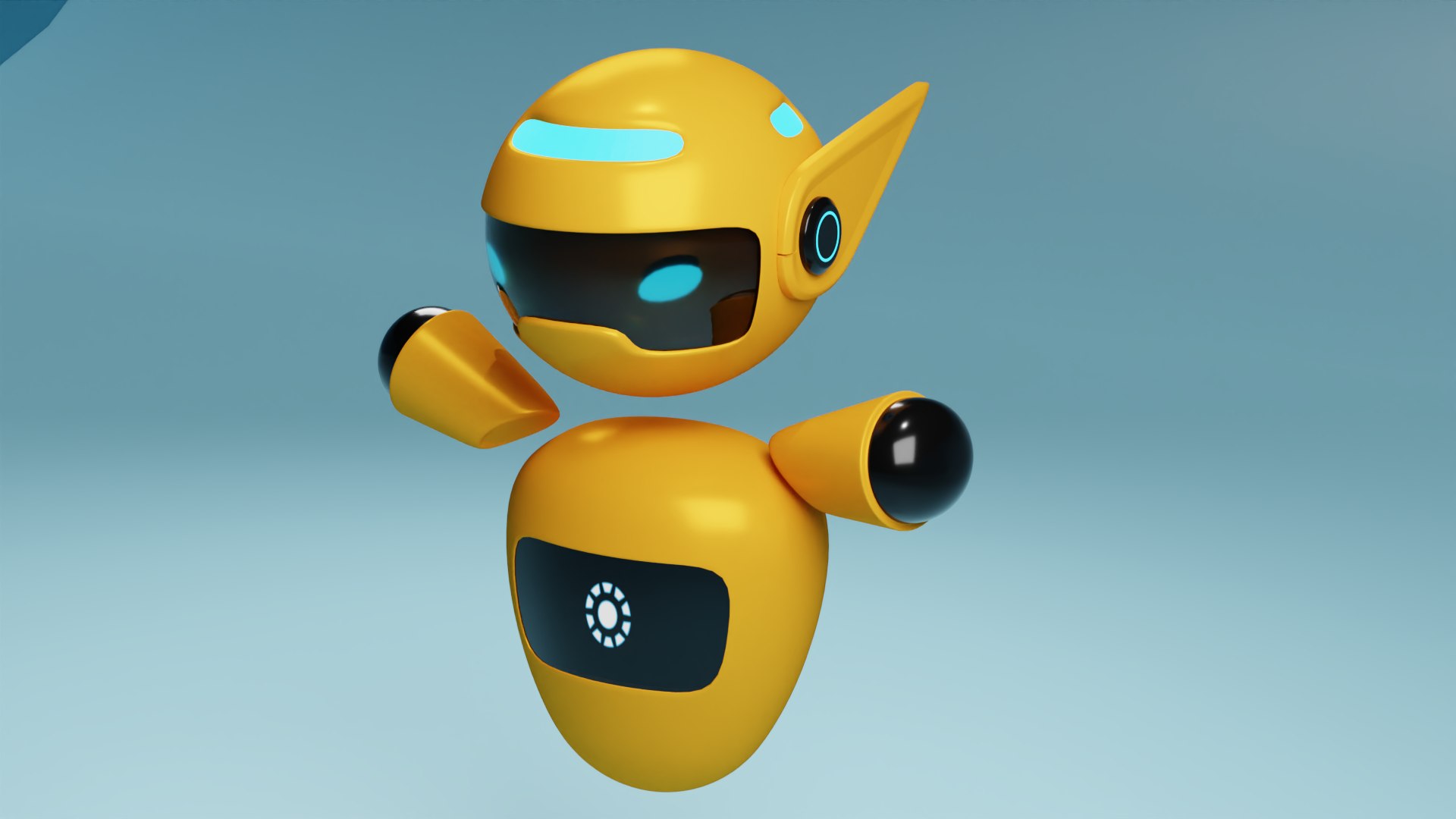 Cute Robot In Yellow 3D - TurboSquid 1986840