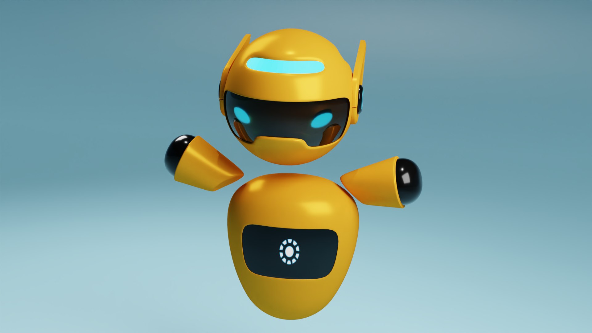 Cute Robot In Yellow 3D - TurboSquid 1986840