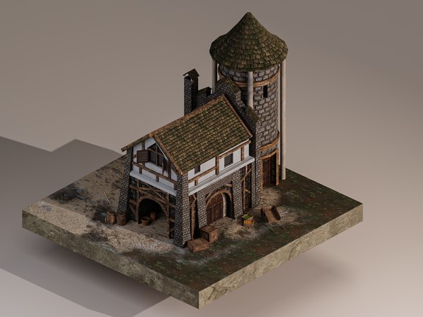 Industrial Building Medieval OBJ Models for Download | TurboSquid