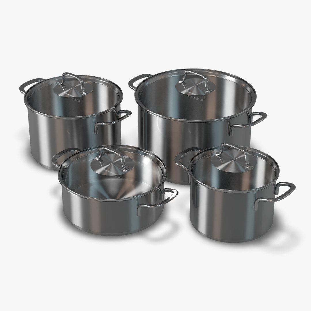 set stainless steel cooking 3ds