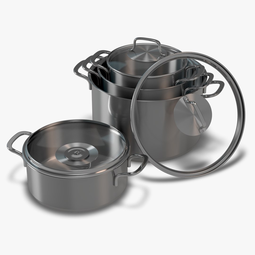 set stainless steel cooking 3ds