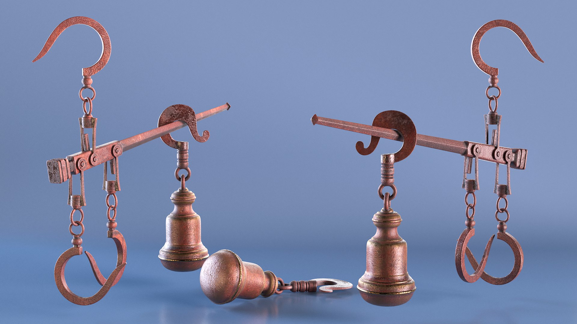 3D Antique Roman Steelyard Balance Scale Model - TurboSquid 2466555