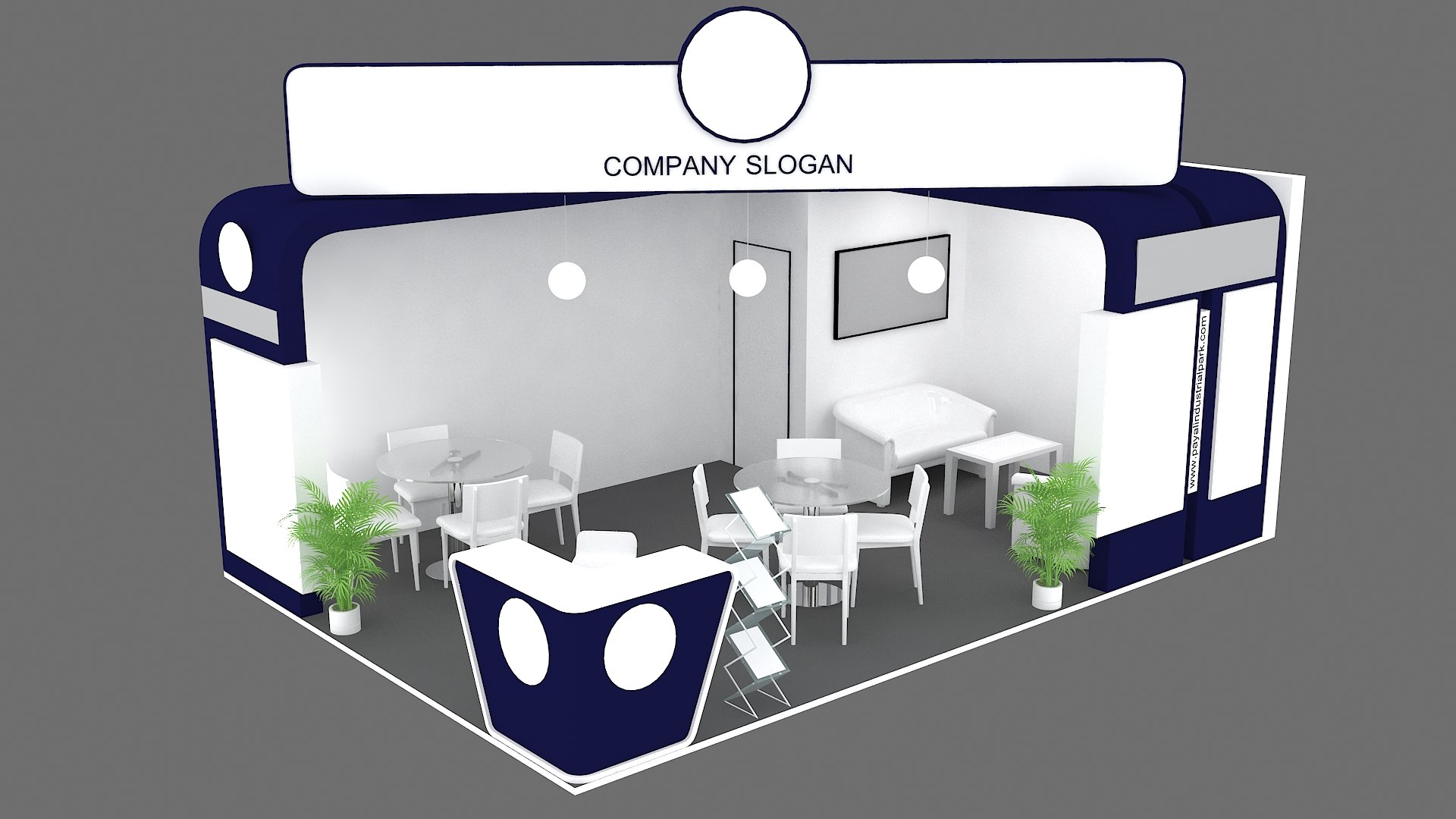 3D 6x4 24SQM 3D Exhibition Stall Model - TurboSquid 2064404