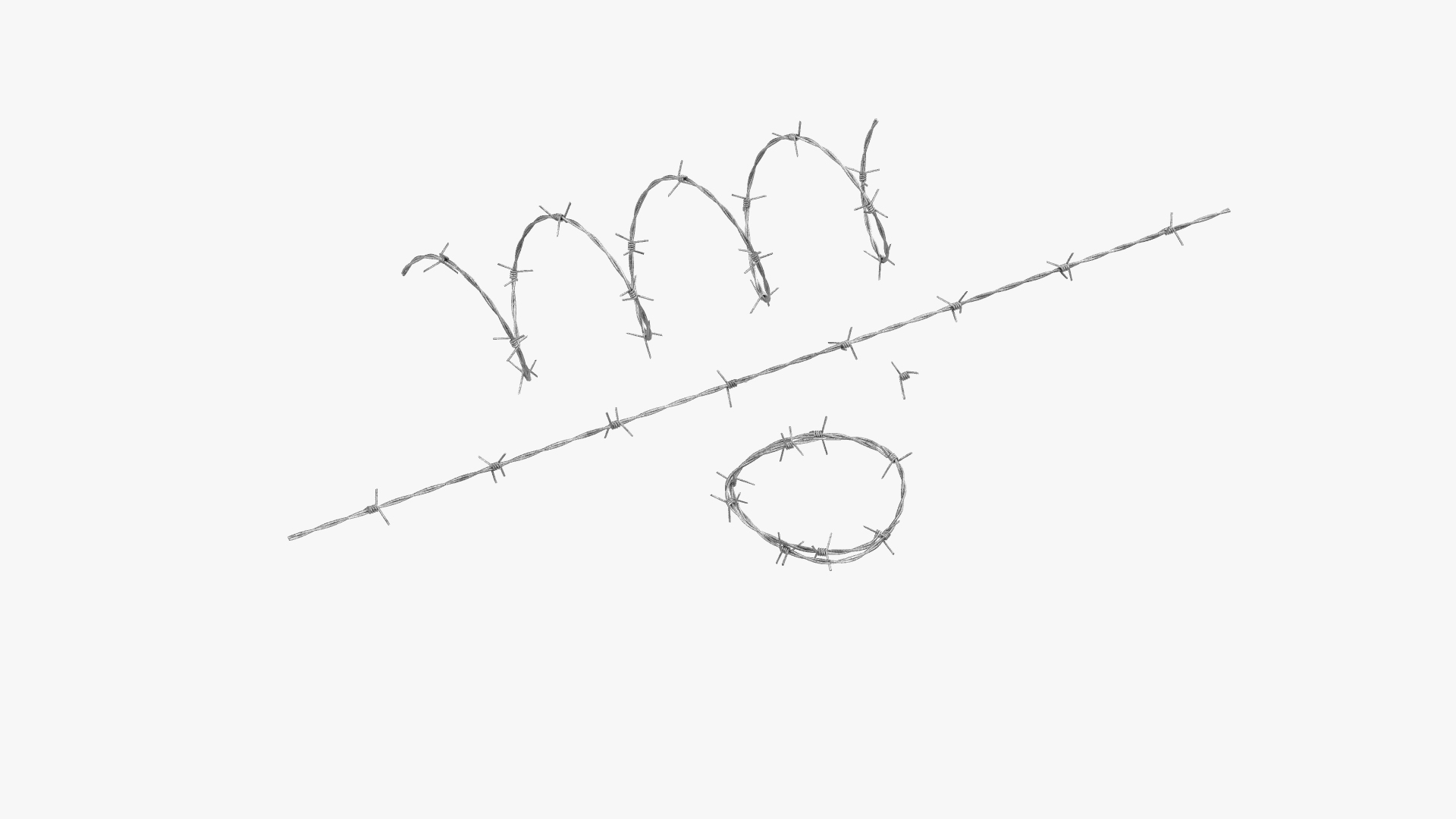 3D Barbed Wire Kit - TurboSquid 2147039