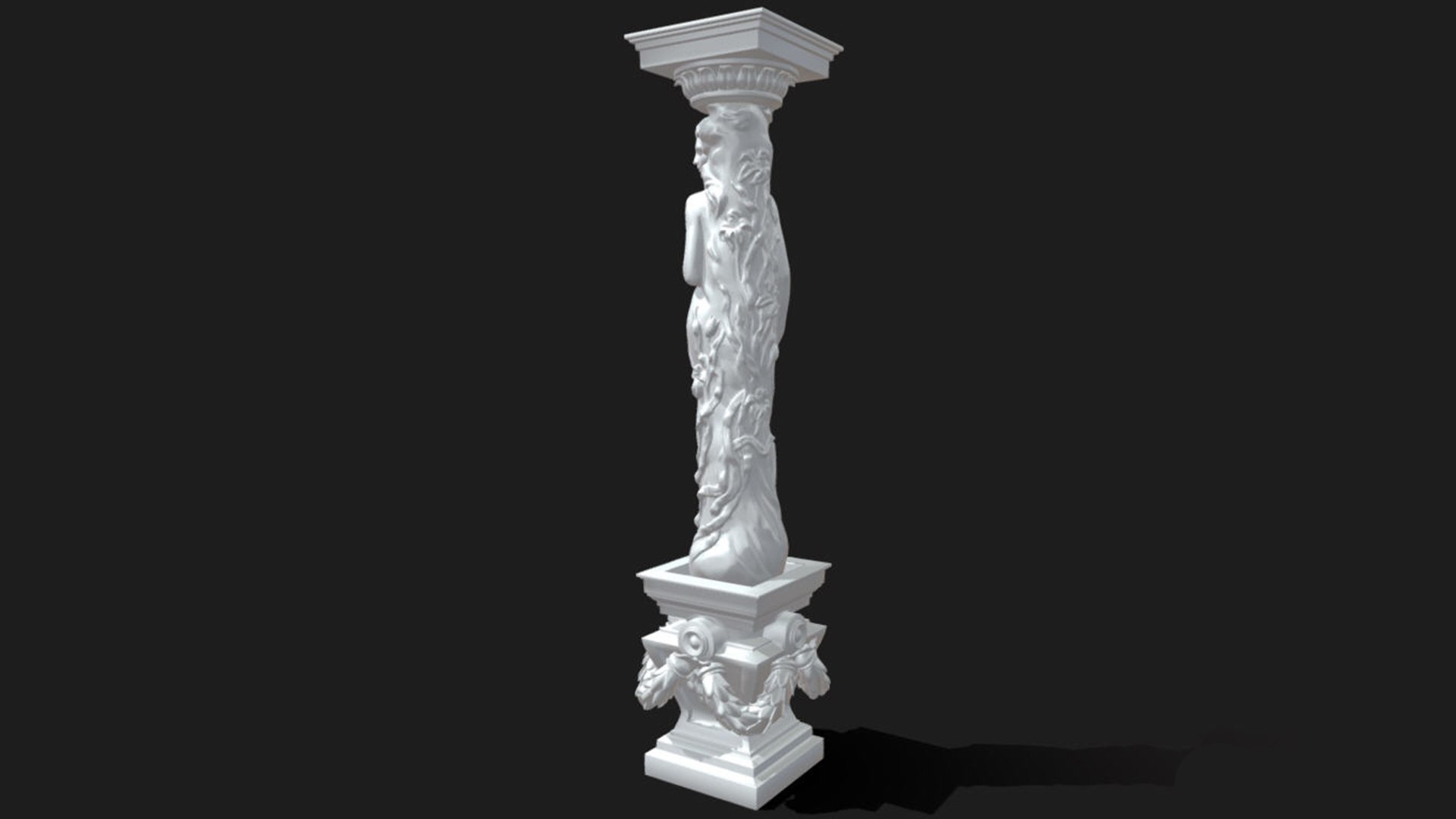 3D Model Woman Girl Column - TurboSquid 2243159