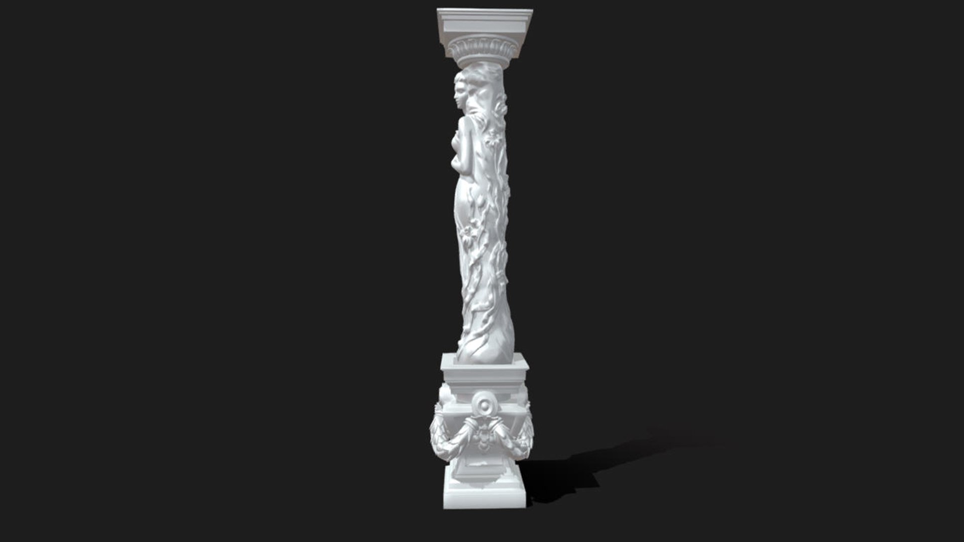 3D Model Woman Girl Column - TurboSquid 2243159