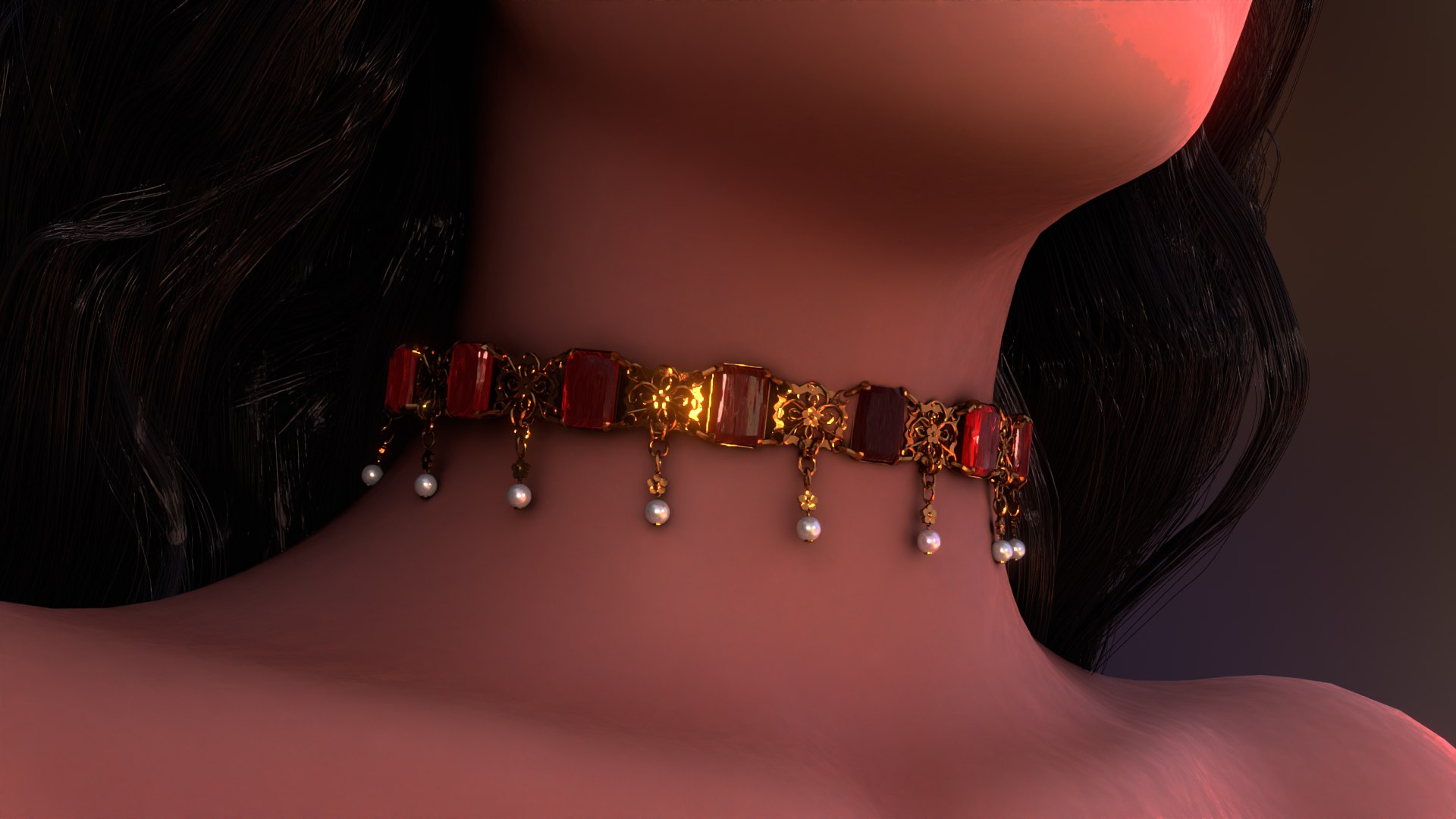 3D Ruby Choker - TurboSquid 1948909
