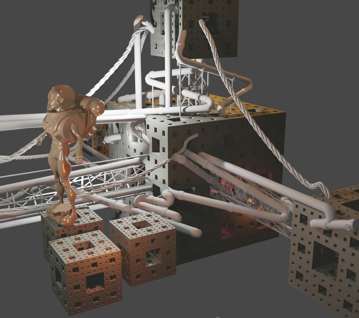 3D caos cube city weak warrior model - TurboSquid 2004829