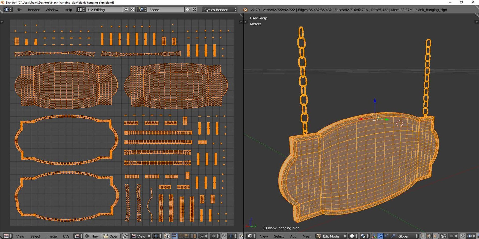 3D Blank Hanging Sign Model - TurboSquid 1575230