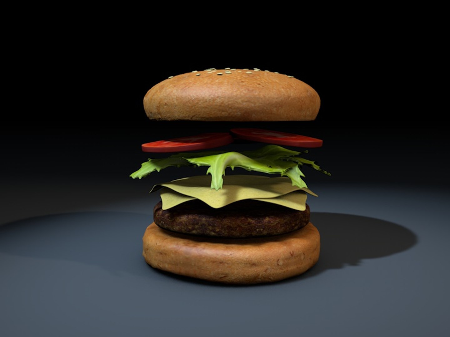 3d model cheeseburger