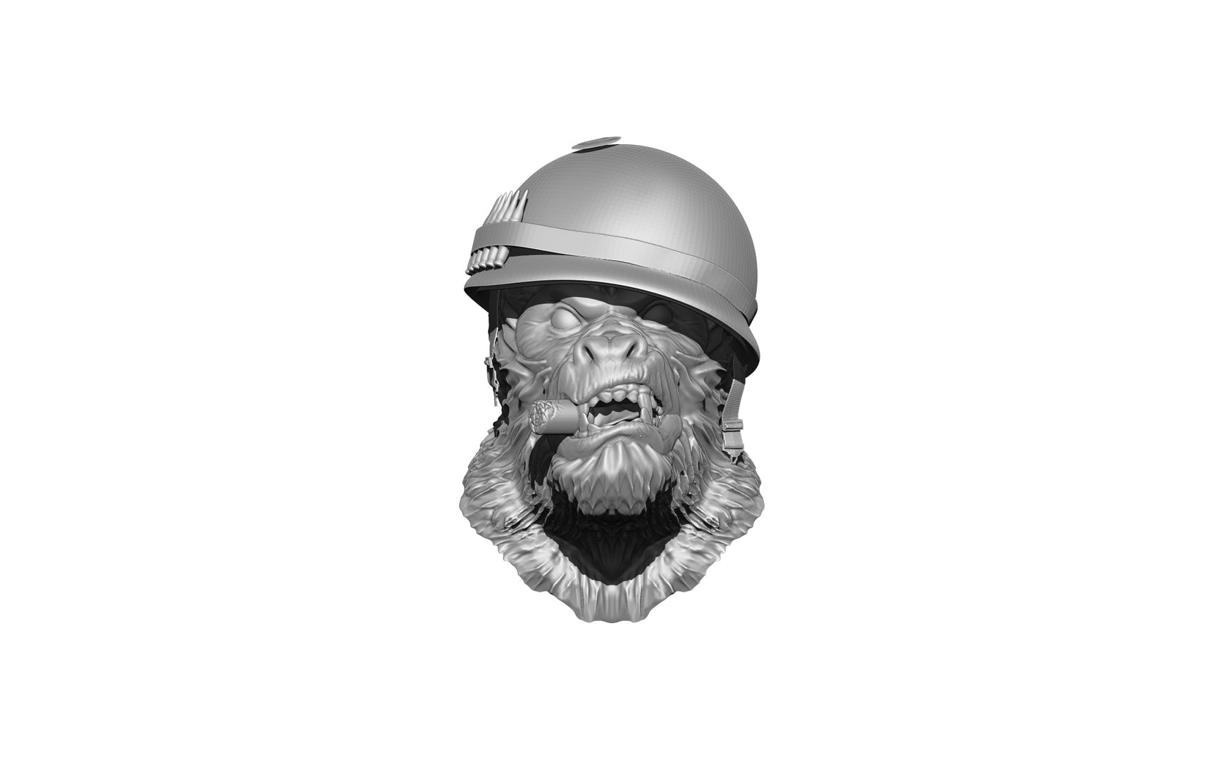 3D monkey angry helmet - TurboSquid 2151813