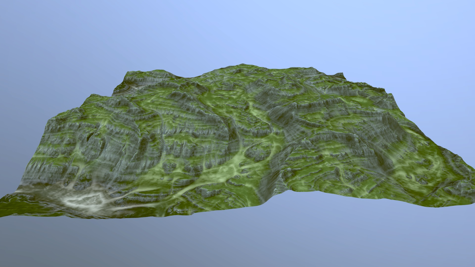 Hills Cliffs Terrain 3d Obj